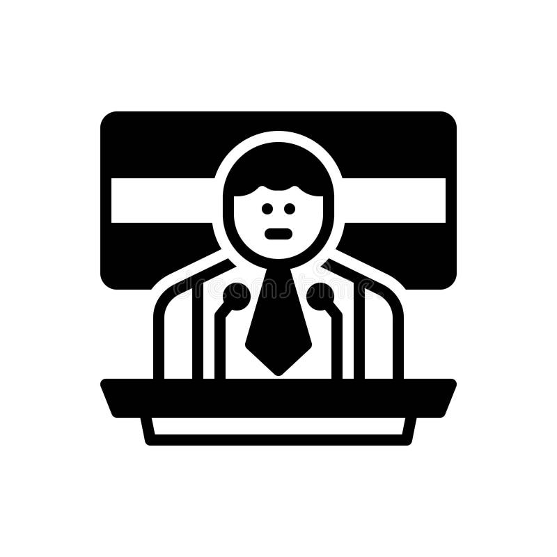 Black Solid Icon for President, Chairman and Elected Stock Vector ...