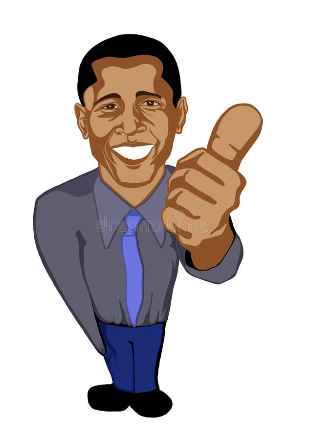 Presidente Barack Obama Da Caricatura Fotografia Editorial - Ilustração ...