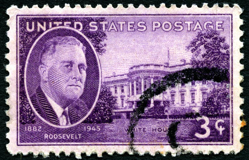 Presidente Roosevelt Postage Stamp Imagen editorial - Imagen de famoso ...