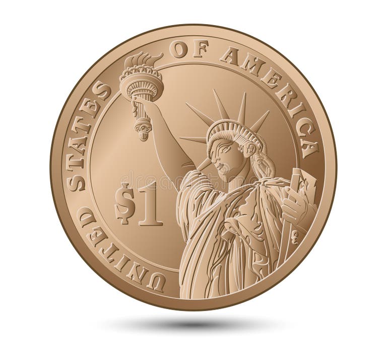 Presidential Dollar Coin Reverse Stock Illustration - Illustration of ...