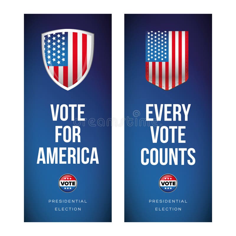 Presidential Election Banner or Poster Set Stock Illustration ...