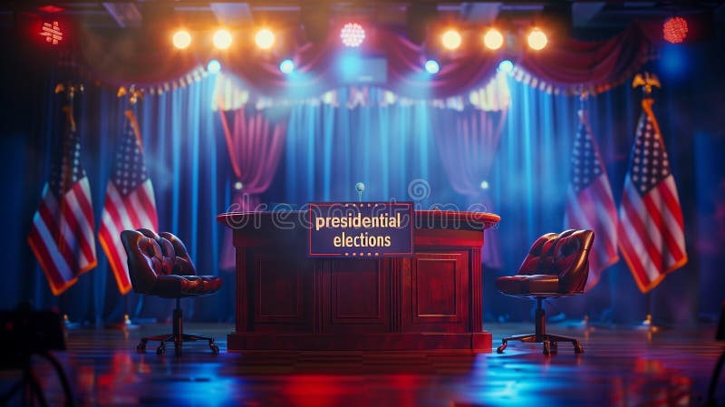 Presidential Debate with Vibrant Visual Effects in a Music Venue ...