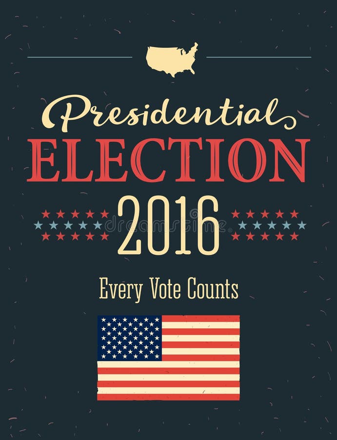 Presidential Election 2016 Posters. Vintage Style Design. Vertical ...
