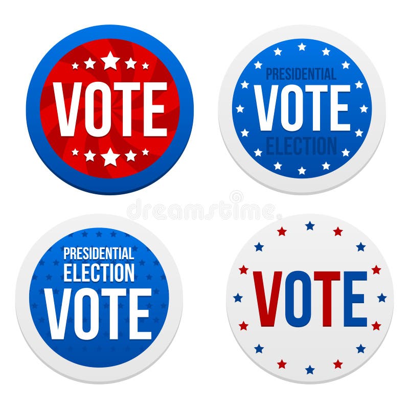 Presidential Election Stickers Stock Vector - Illustration of america ...