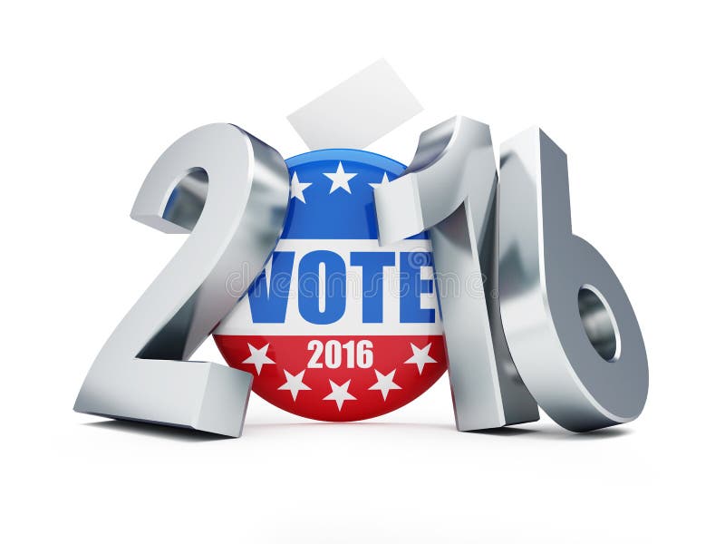 Presidential Election USA in 2016 White Background 3D Illustration ...