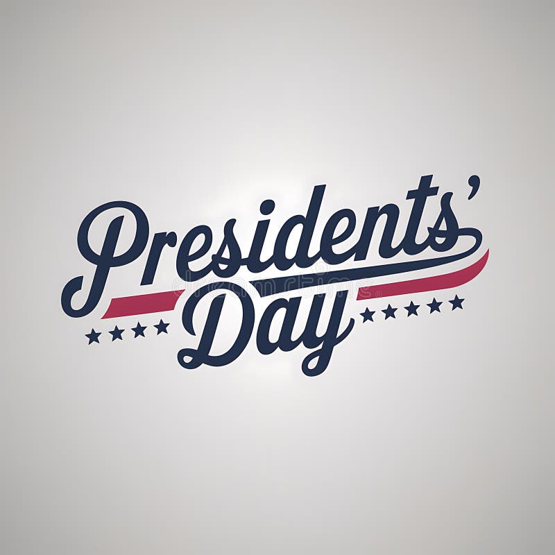 Presidents Day Stylized Text Design with Stars and Banner Stock ...