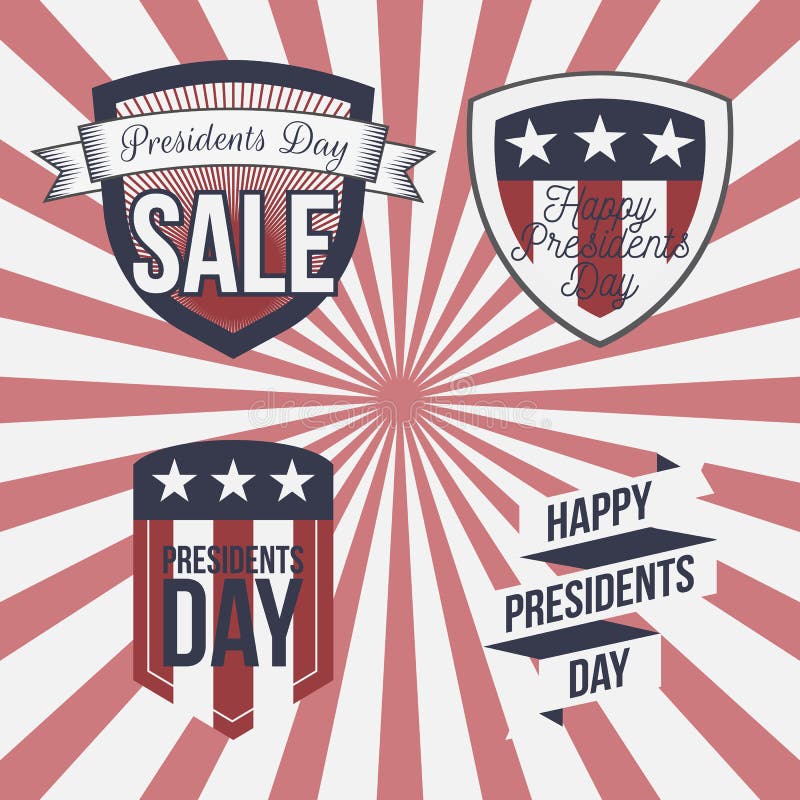 Presidents Day Vector Patriotic Labels Set Stock Vector - Illustration ...