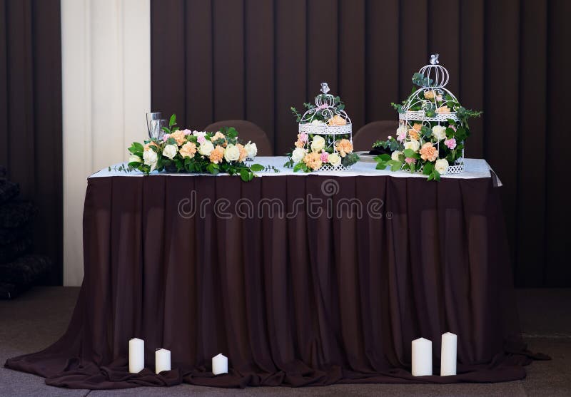 Presidium, Table Wedding, for a Couple, Two. Indoor Stock Image - Image ...