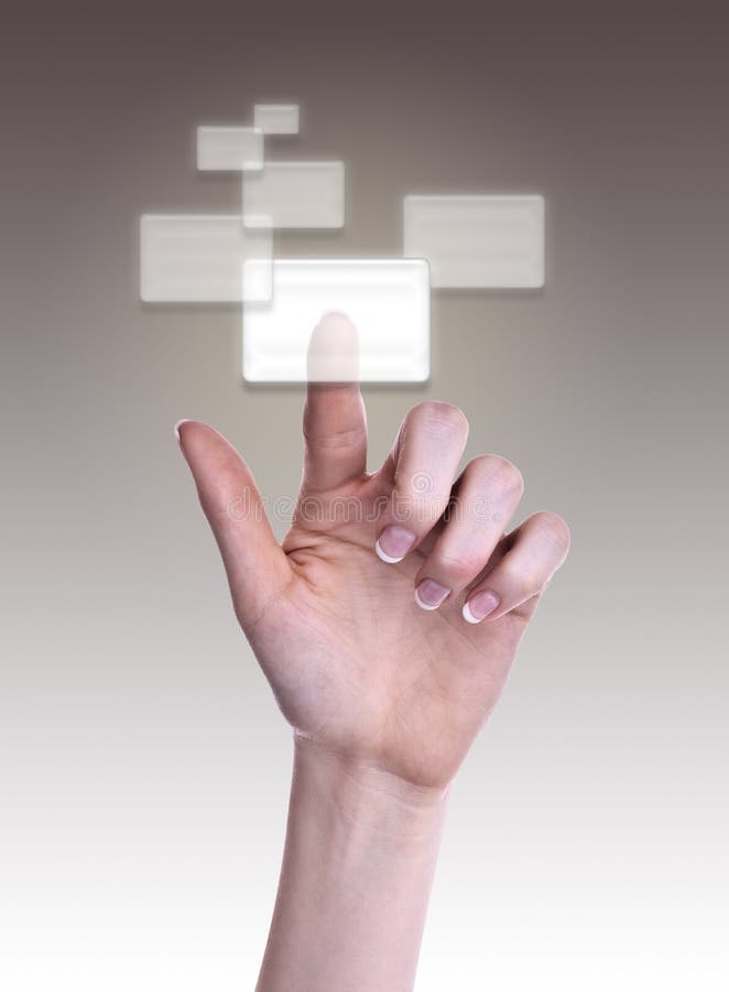 Presionado a Mano Uno De Los Botones Imagen de archivo - Imagen de ...