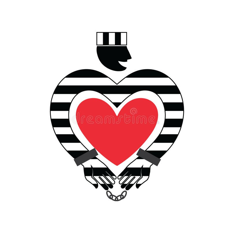 Preso Con El Icono Del Corazón Stock de ilustración - Ilustración de ...