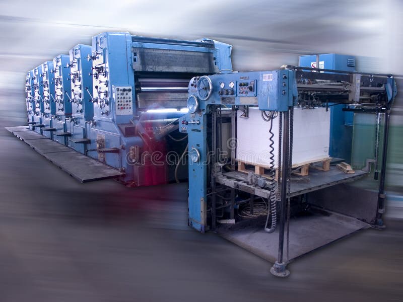 Large printing press stock image. Image of printer, news - 5812873