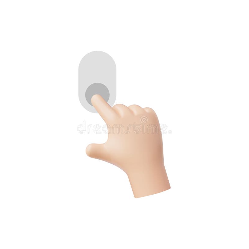 Press Action 3D Hand Icon Vector Illustration Stock Vector ...