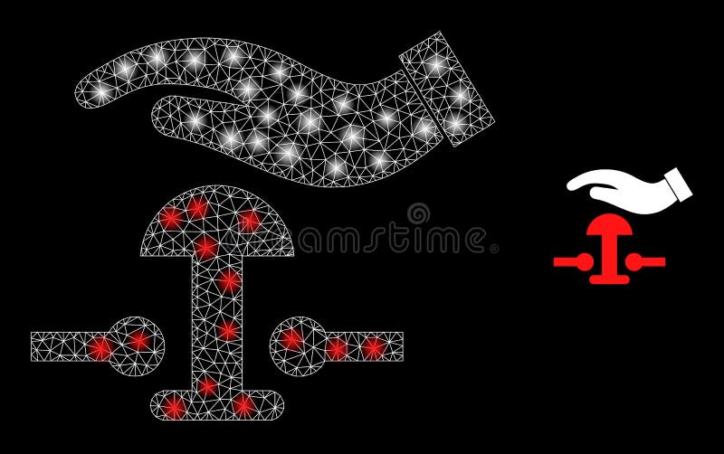 Press Alarm Button Icon - Wireframe Mesh with Light Spots Stock Vector ...