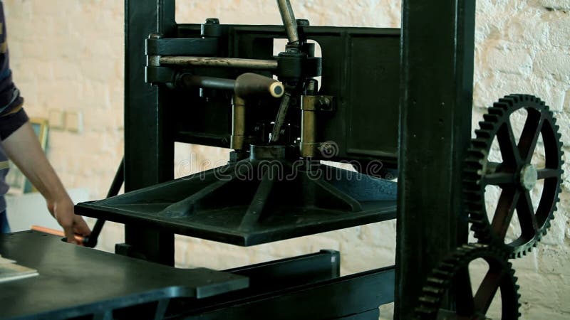Press stock footage. Video of antiquity, mechanism, hardcopy - 37022754