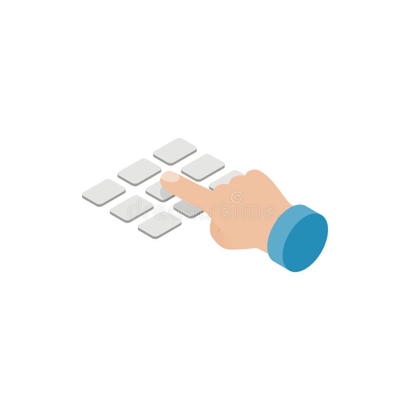 Press ATM EPP Keyboard Icon, Isometric 3d Style Stock Illustration ...