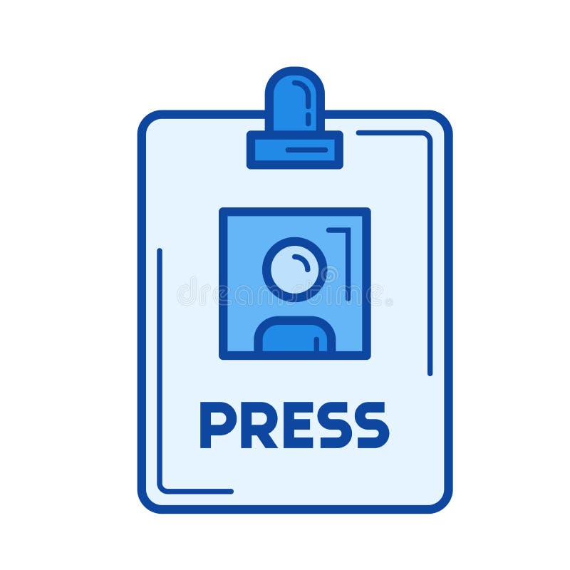 Press badge line icon. stock vector. Illustration of member - 100289600