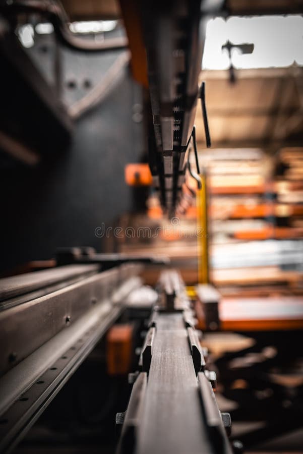 Press Break Set for Bending in Metal Workshop Company Stock Image ...