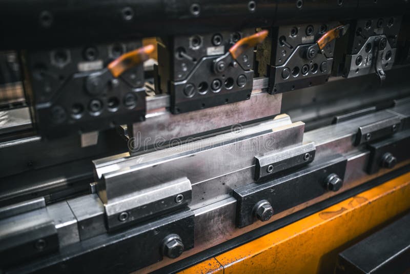 Press Break Set for Bending in Metal Workshop Company Stock Image ...