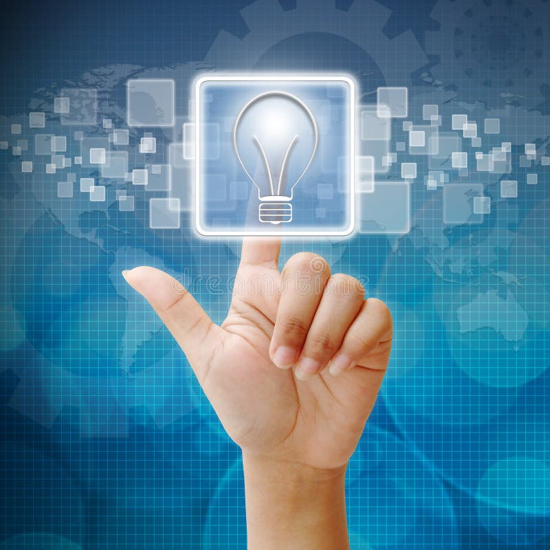 In press bulb light icon stock image. Image of effect - 26459695