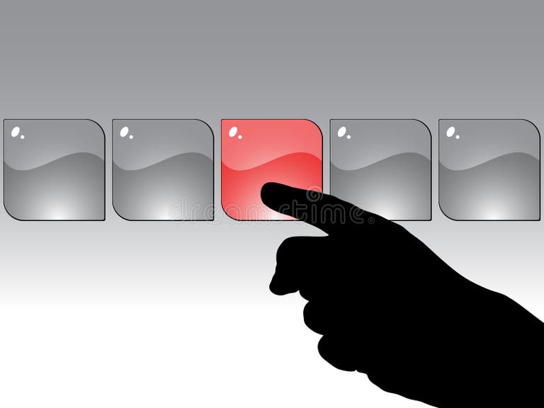 Hand Press Button Finger Arm Stock Illustrations – 2,171 Hand Press ...