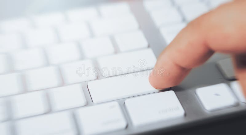 Press Button on Computer Keyboard Stock Photo - Image of focus ...
