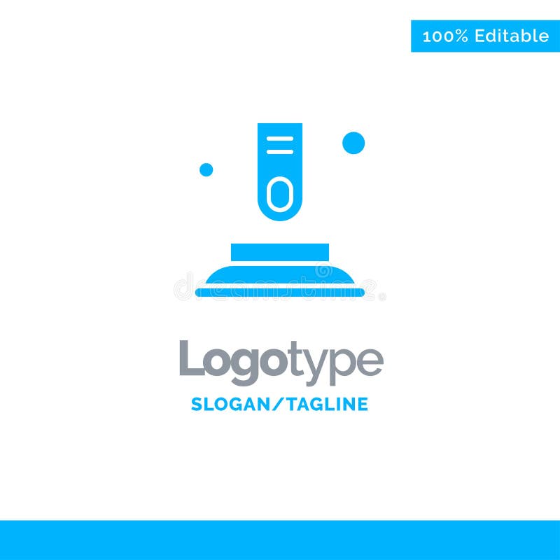 Press, Button, Finger, Start Blue Solid Logo Template. Place for ...