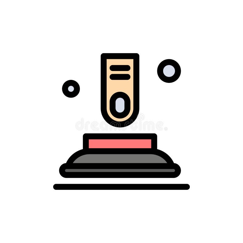Press, Button, Finger, Start Flat Color Icon. Vector Icon Banner ...