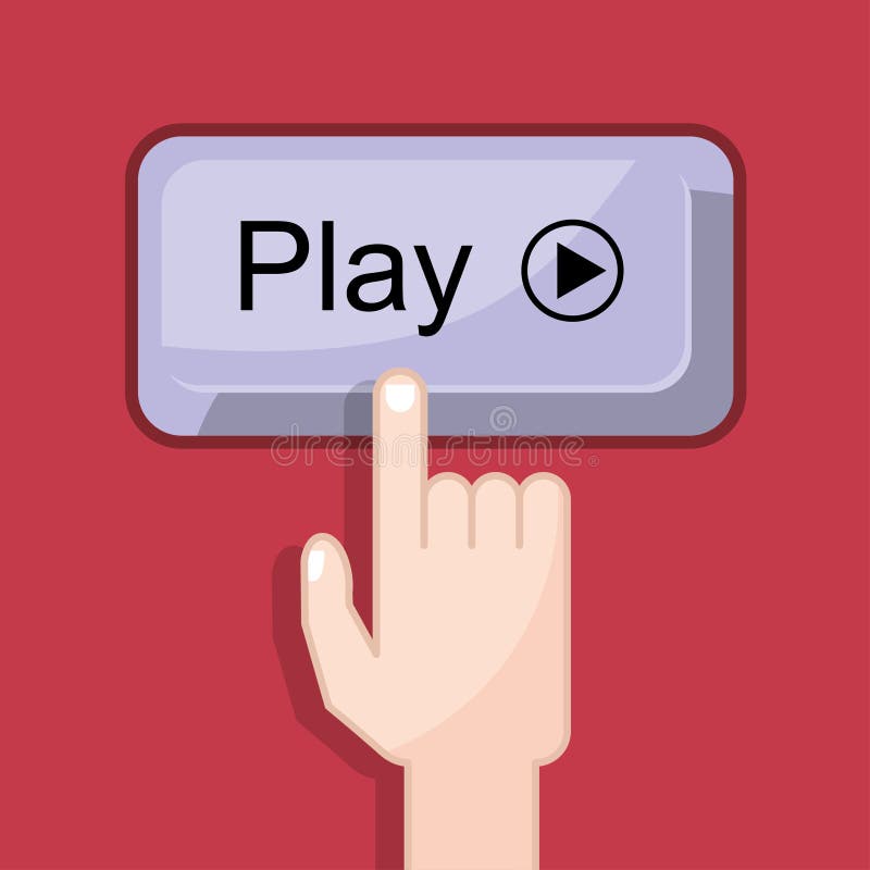 Press button play stock illustration. Illustration of network - 54579091