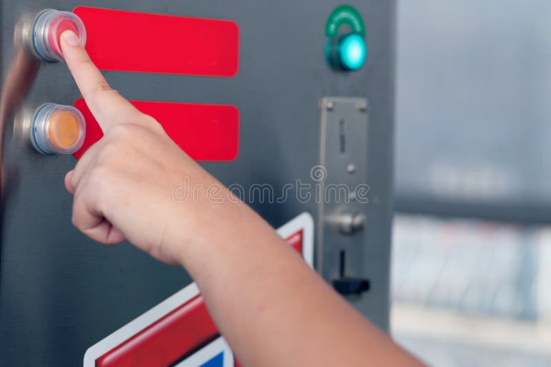Press the Button Service To the Coins Machine Stock Photo - Image of ...
