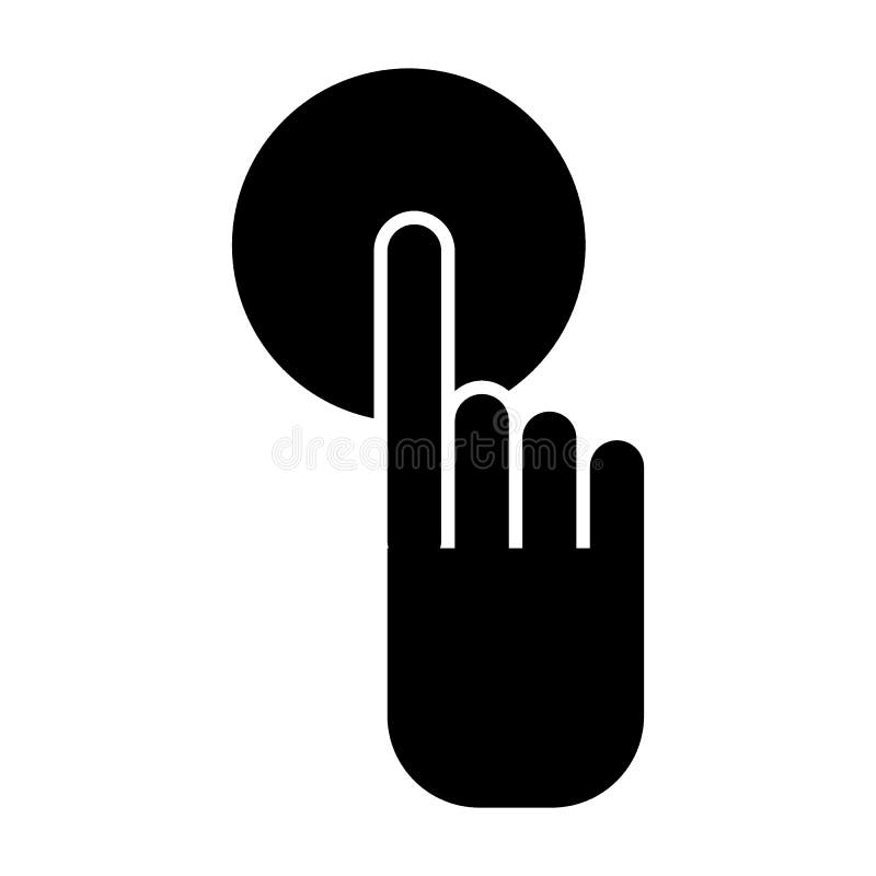 Press Button Solid Icon. Hand Vector Illustration Isolated on White ...