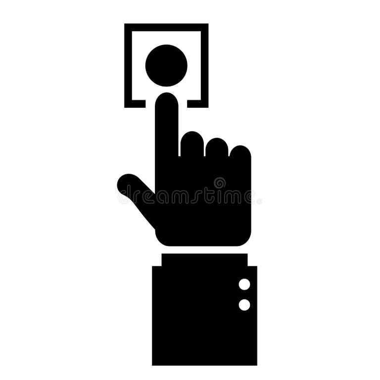 Press button vector icon stock vector. Illustration of concept - 205118425