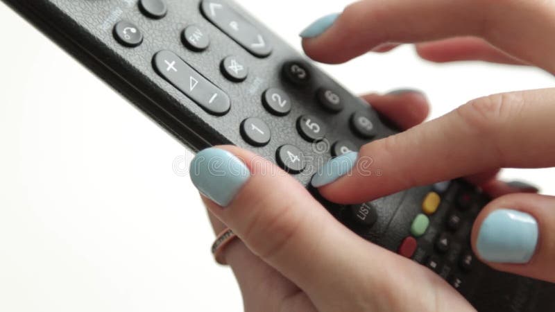 Press the Buttons on the TV Remote Stock Video - Video of multimedia ...