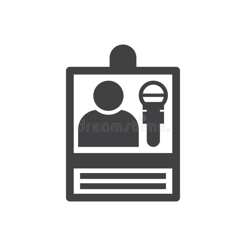 Press Card Icon stock illustration. Illustration of information - 388147712