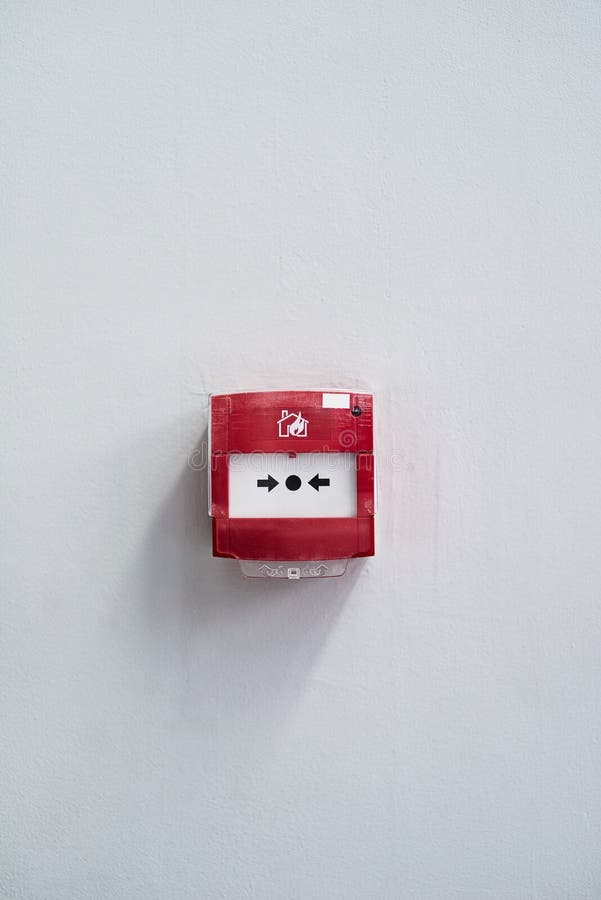 Press in Case of an Emergency. Shot of a Fire Alarm on a Wall. Stock ...