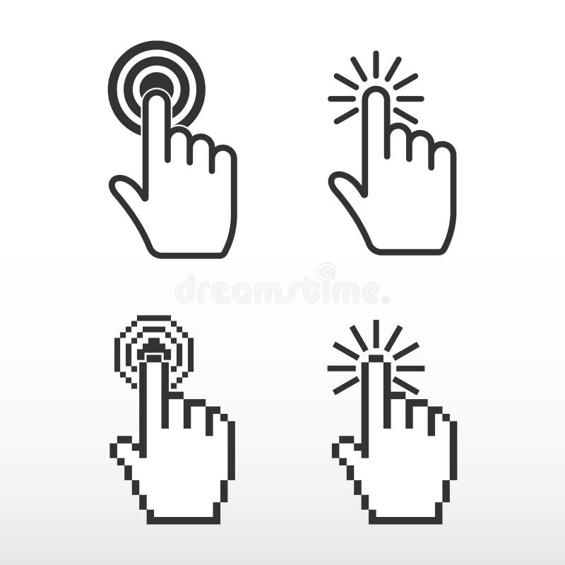 Press Click the Button. Clicks Cursor Here, Finger Stock Vector ... Press Click the Button. Clicks Cursor Here, Finger Stock Vector ...