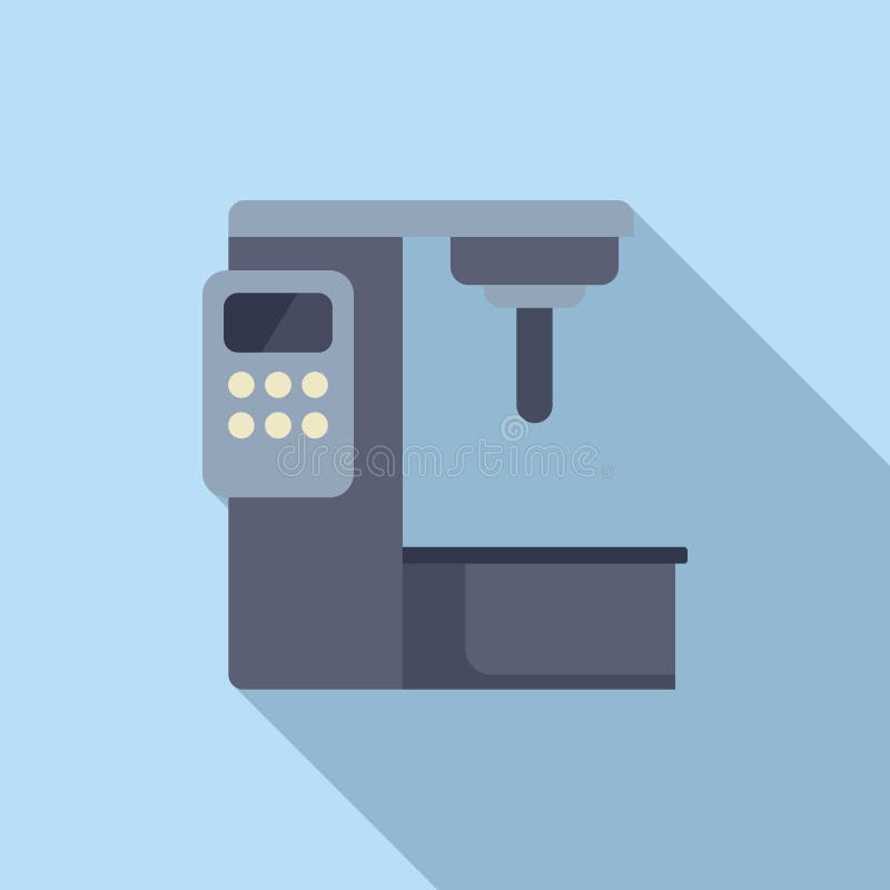 Press Cnc Machine Icon Flat Vector. Computer Design Stock Vector ...