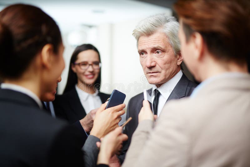 Confident Politician Talking To the Media Stock Image - Image of event ...