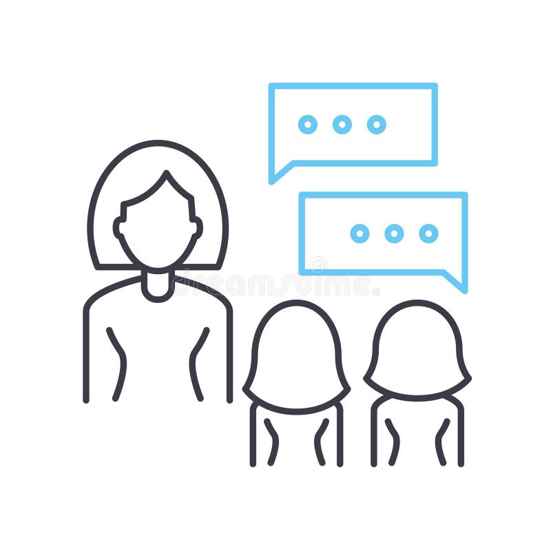 Press Conference Line Icon, Outline Symbol, Vector Illustration ...