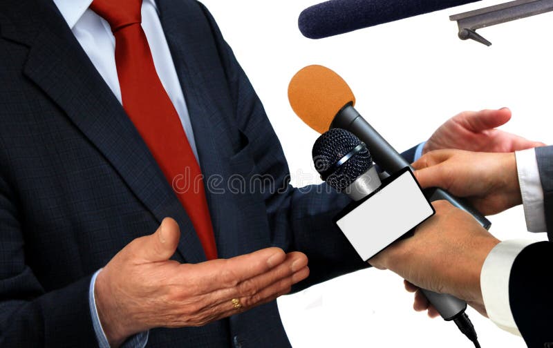 Media press conference stock image. Image of reporting - 25113479