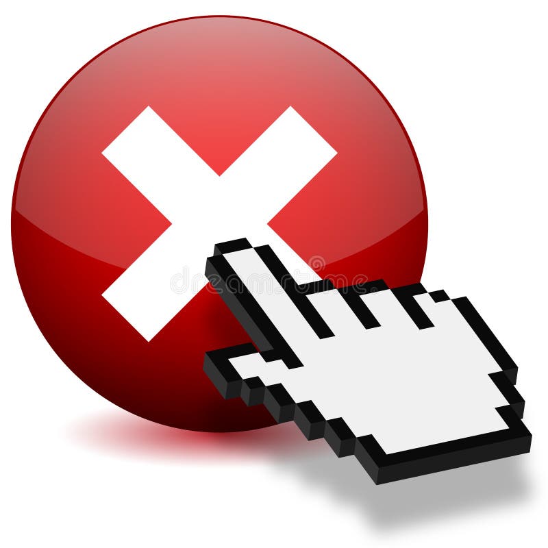 Red Cross Button - Refuse, Wrong Answer, Cancel Stock Vector - Illustration of alert, isolated ...