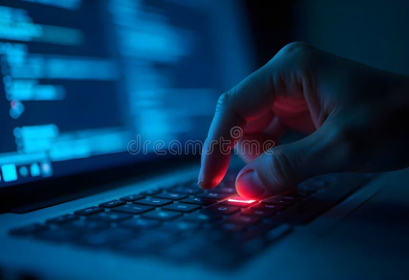 Press Enter Button on Computer, Close Up of a Finger Pressing a Button ...