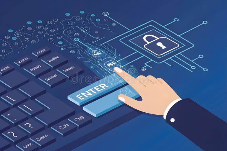 Press Enter Button on Computer, Close Up of a Finger Pressing a Button ...