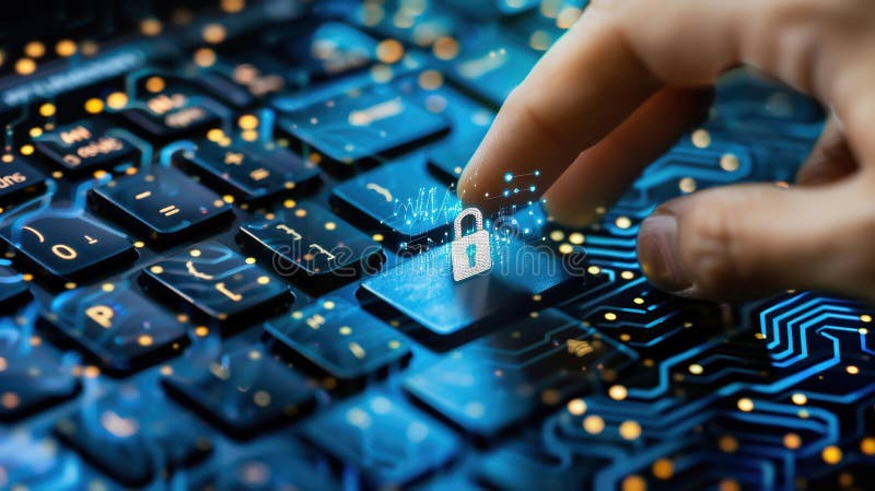 Press Enter Button on Computer. Key Lock Security System Abstract ...