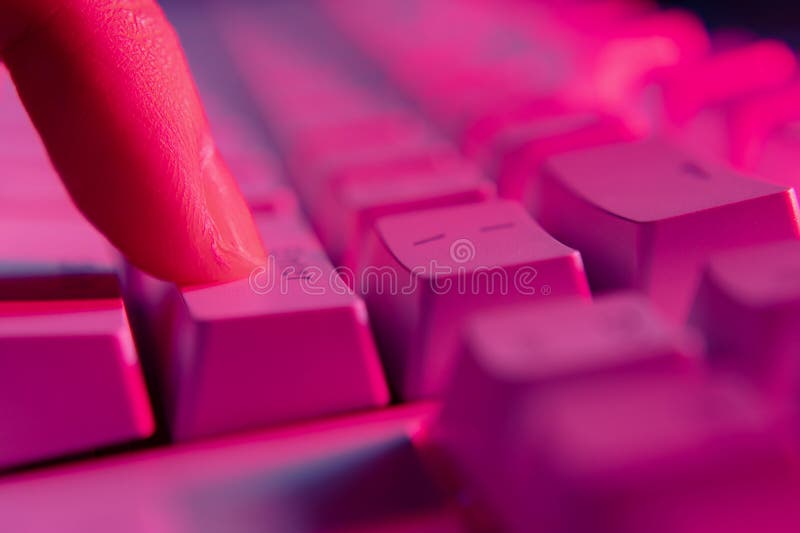 Press Enter Button on a Keyboard in Pink Light Stock Photo - Image of ...
