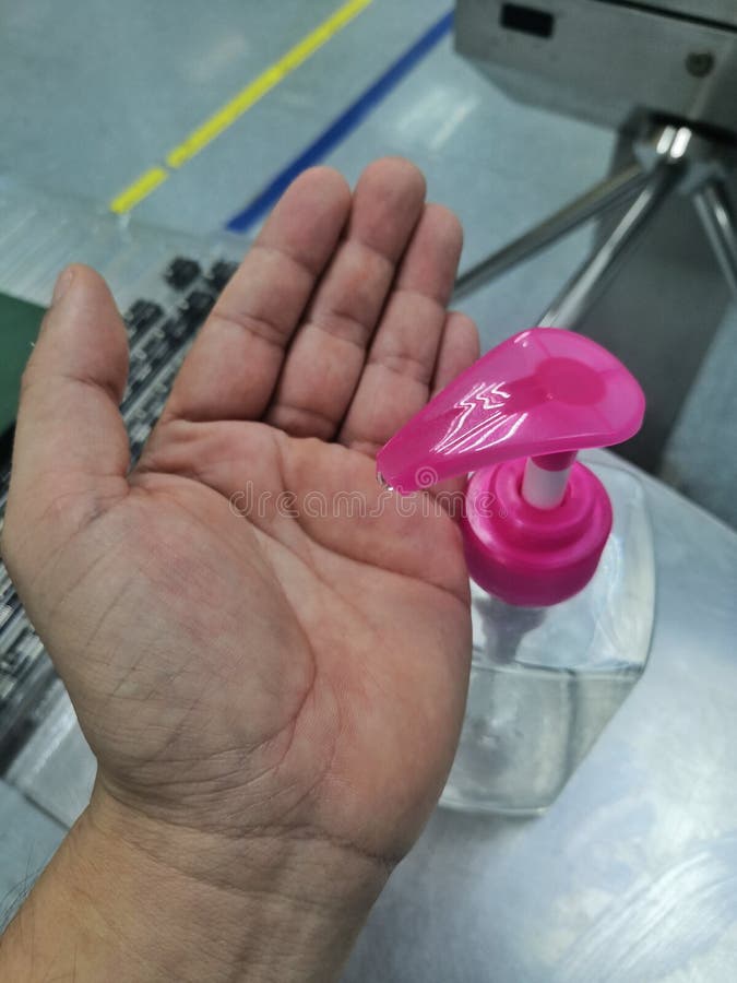 Press the Gel To Wash Hands Stock Photo - Image of pouring, toiletry ...