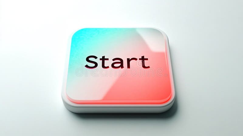 Start Button Glowing Showing Beginning or Starting Point Stock ...