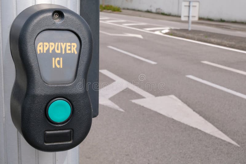 Press Here Button of a Traffic Light Allowing the Passage of ...
