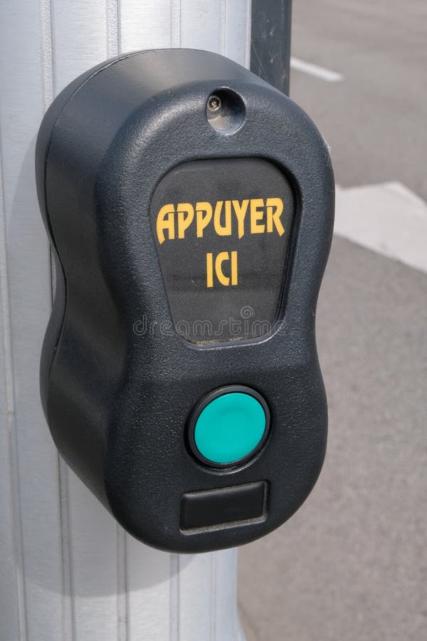 Press Here Button of a Traffic Light Allowing the Passage of ...