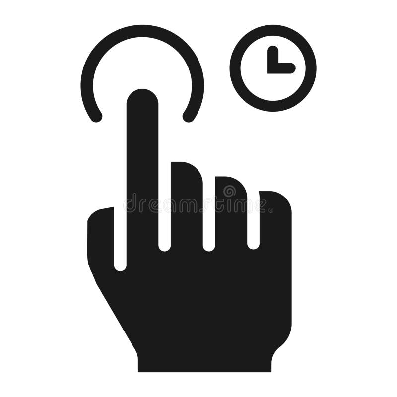 Press and Hold Solid Icon, Touch and Hand Gestures Stock Vector ...
