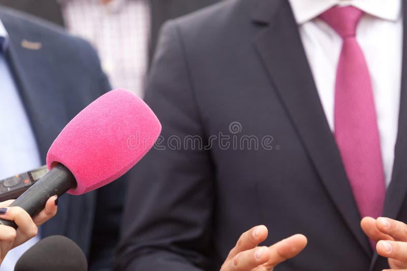 Public Relations - PR. Media Interview. Press Conference. Stock Image ...